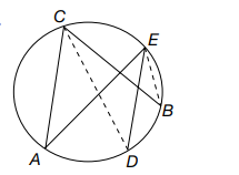 In the given figure, A, D, B, E, and C are concyclic. If angle A C B=60° and angle A E D=50 ...