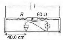 During an experiment with a meter bridge, the galvanometer shows a null ...
