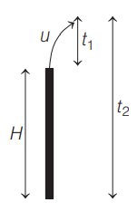 A body is projected vertically upwards with a velocity u from the top ...