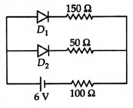 The circuitshown inthefigure contains three diodes each with forward ...