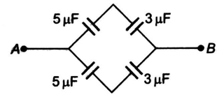 In the figure, the equivalent capacitance between A and B is