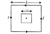 A small square loop of wire of side l is placed inside a large square ...