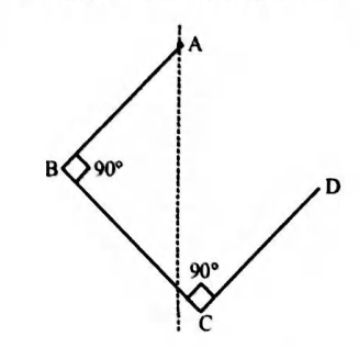 Three identical rods are hinged at point A as shown. The angle made by ...