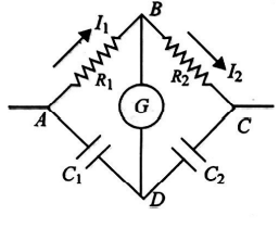 In the circuit in figure, if no current flows through the galvanometer ...