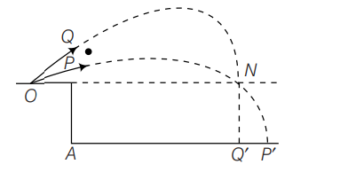 Two identical balls P and Q are projected with same speeds in vertical ...
