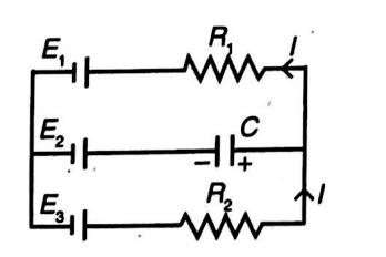 In the circuit shown, the batteries have emf E1=E2=1 V , E3=2.5 V and the resistance R1=10 Ω, R2 ...