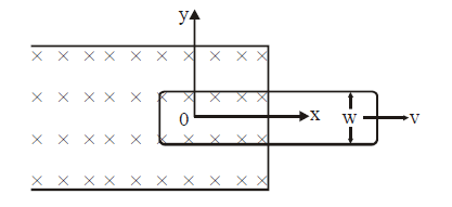 Suppose a long rectangular loop o width w is moving along the x ...