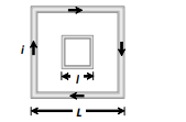 A small square loop of wire of side l is placed inside a large square loop of wire of side L(L ...