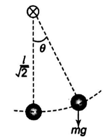 Two light strings, each of length l, are fixed at points A and B on a ...