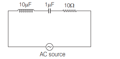 In the given circuit, the angular frequency of the voltage source is 70 ...