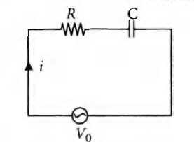 A series R-C circuit is connected to an alternating voltage source. Consider two situations: (a ...
