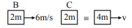 Three objects A, B and C are kept in a straight line on a frictionless horizontal surface. The ...