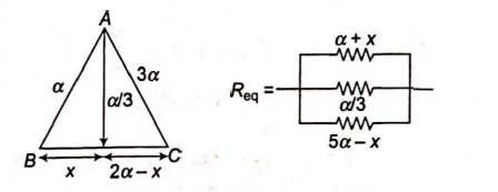 A triangle is constructed using wires A B, B C and C A of same material ...