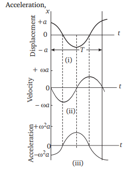 The phase difference between the instantaneous velocity and acceleration of a particle executing ...