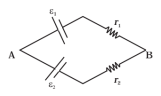 Two batteries of emf ε1 and ε2(ε2>ε1) and internal resistance r1 and r2 ...