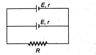 Two cells, each of emf E and internal resistance r are connected in ...