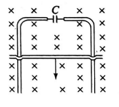 A conductor of length l and mass m can slide without any friction along ...