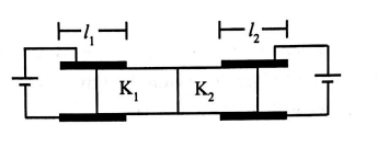 Figure shows two parallel plate capacitors with fixed plates and ...