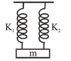 A mass is suspended separately by two different springs in successive ...