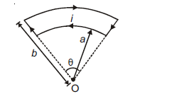 The figure below shows a current loop having two circular arcs joined by two radial lines. The ...
