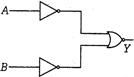 The combination of gates as shown in the figure forms the