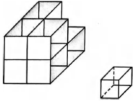 Eight solid uniform cubes of edge l are stacked together to form a ...