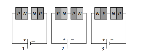 Two PN-junctions can be connected in series by three different methods ...