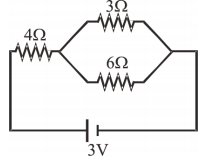 The potential drop across the 3 Ω resistor is:-