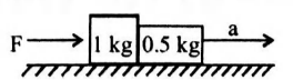 A 1 kg block and a 0.5 kg block move together on a horizontal ...