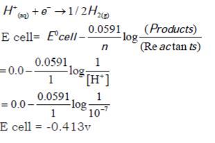What will be the value of potential of hydrogen electrode, when it's ...