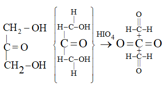 When dihydroxy acetone reacts with HIO4 , the product is/are
