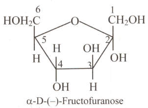 The number of -OH group(s) present in α -D-(.-.)- Fructofuranose ...
