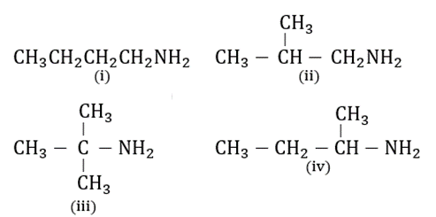 How many primary amines are possible with the formula of C4H11N