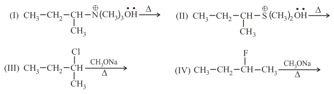 Which of the following reactions will give Hoffmann product? Select the ...