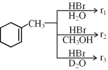 Major product obtained in the following reaction r1,r2 and r3 in ...
