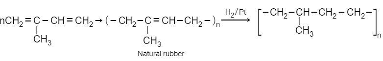 On complete hydrogenation, natural rubber produces