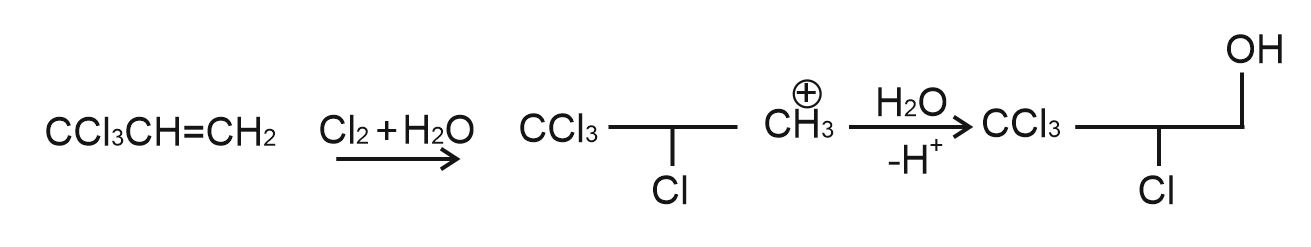 CCl3CH=CH2 oversetC l2 + H2 O arrow A , is - Tardigrade