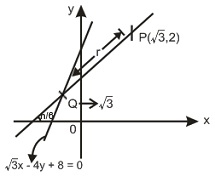 If the straight line drawn through the point textitP(√3 text, 2) and ...