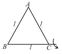Three identical rods each of mass M , length l are joined to form an ...
