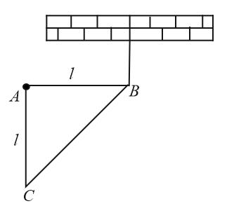 A right triangular plate ABC of mass m is free to rotate in the ...