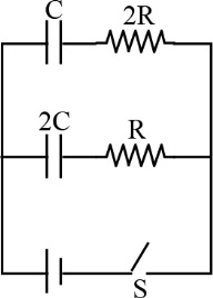 Choose the incorrect statements with regards to the circuit shown in the figure. The switch S is ...