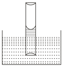 A long capillary tube of mass 'π ' gm, radius 2mm and negligible ...