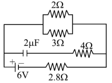 In the figure shown, the capacity of the condenser C is 2 μF . The ...