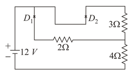 In the circuit of figure. treat the diodes as an ideal. Current in the ...