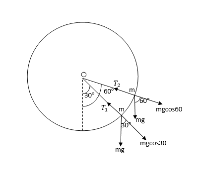 The tensions in the string tied to a particle rorating in a vertical ...